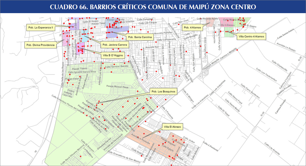 Identifican más de veinte barrios críticos por narcotráfico en Maipú